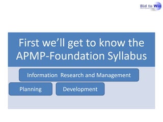 APMP Foundation Introduction | PPTX | Business Administration | Business