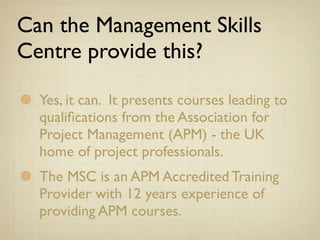Training for APM Project Management qualifications | PPT