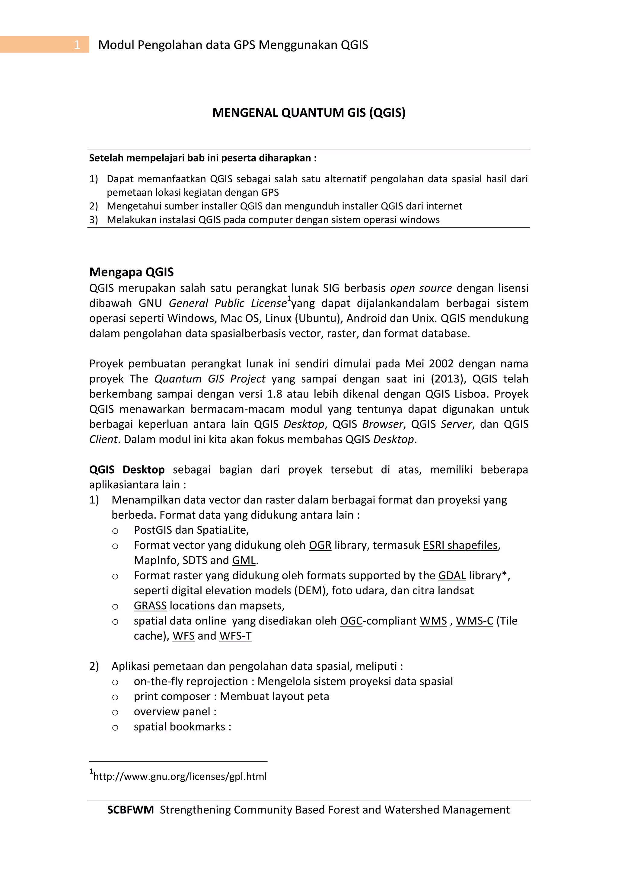 modul pelatihan pengolahan data spasial menggunakan quantum gis | PDF