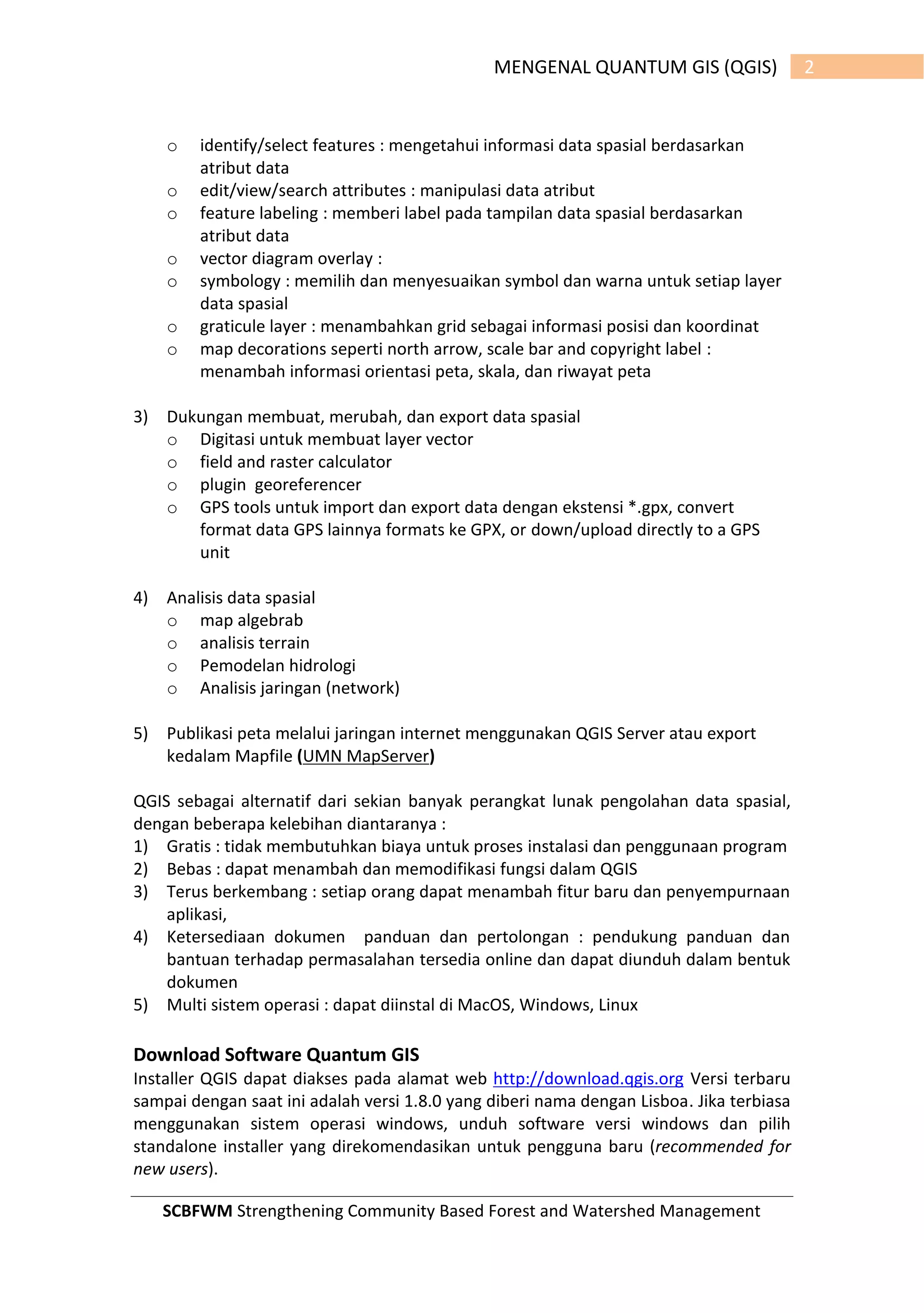 modul pelatihan pengolahan data spasial menggunakan quantum gis | PDF