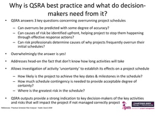 APM QSRA webinar; introduction for risk and planning professionals and ...