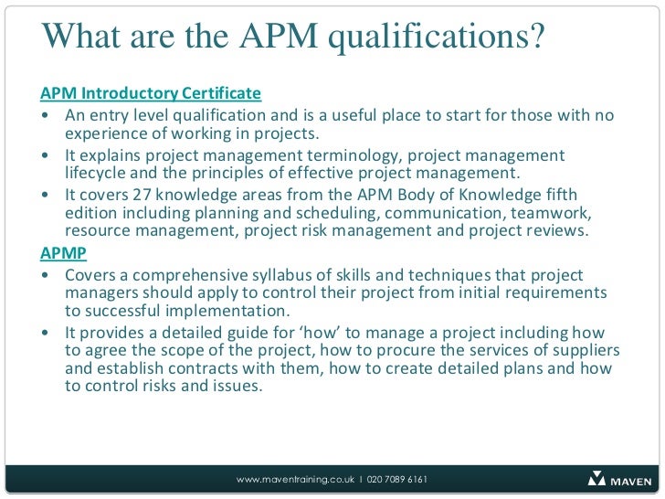 Quick Guide to APM Qualifications
