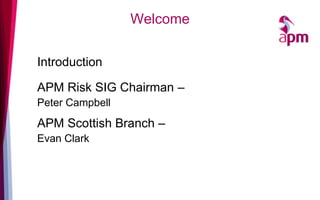 APM Four seasons of risk - Scotland | PPTX