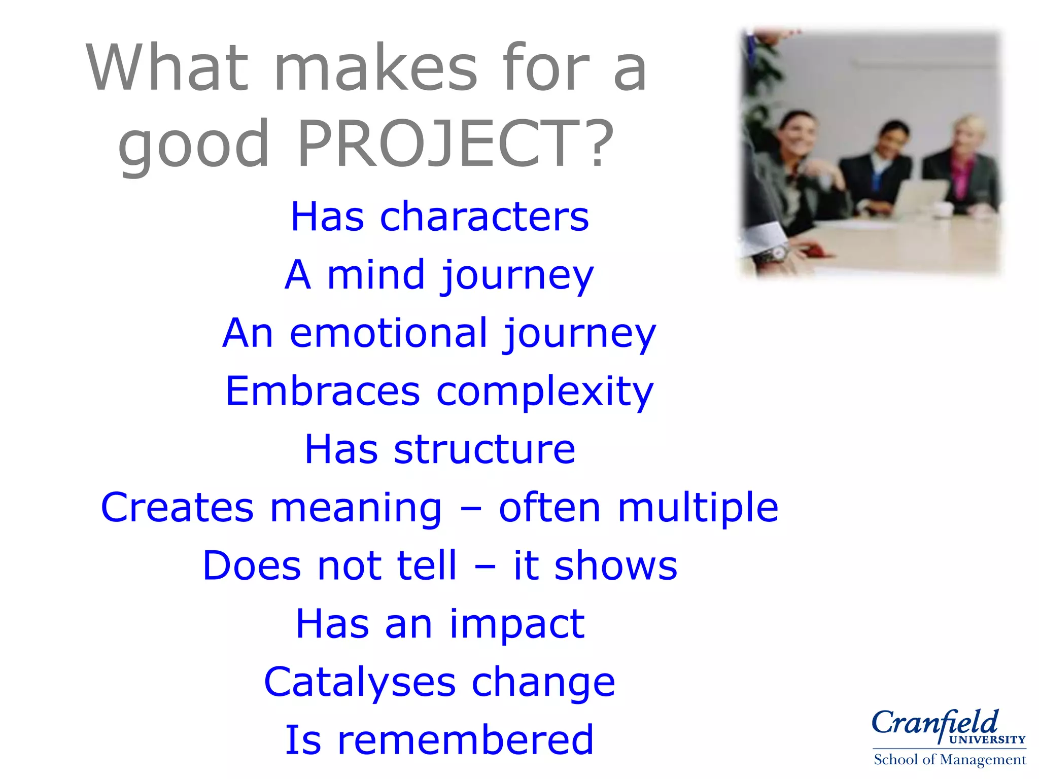 Successful project management through storytelling | PPTX