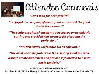 APNA 27th Annual Conference: Celebrating Psychiatric Mental Health ...