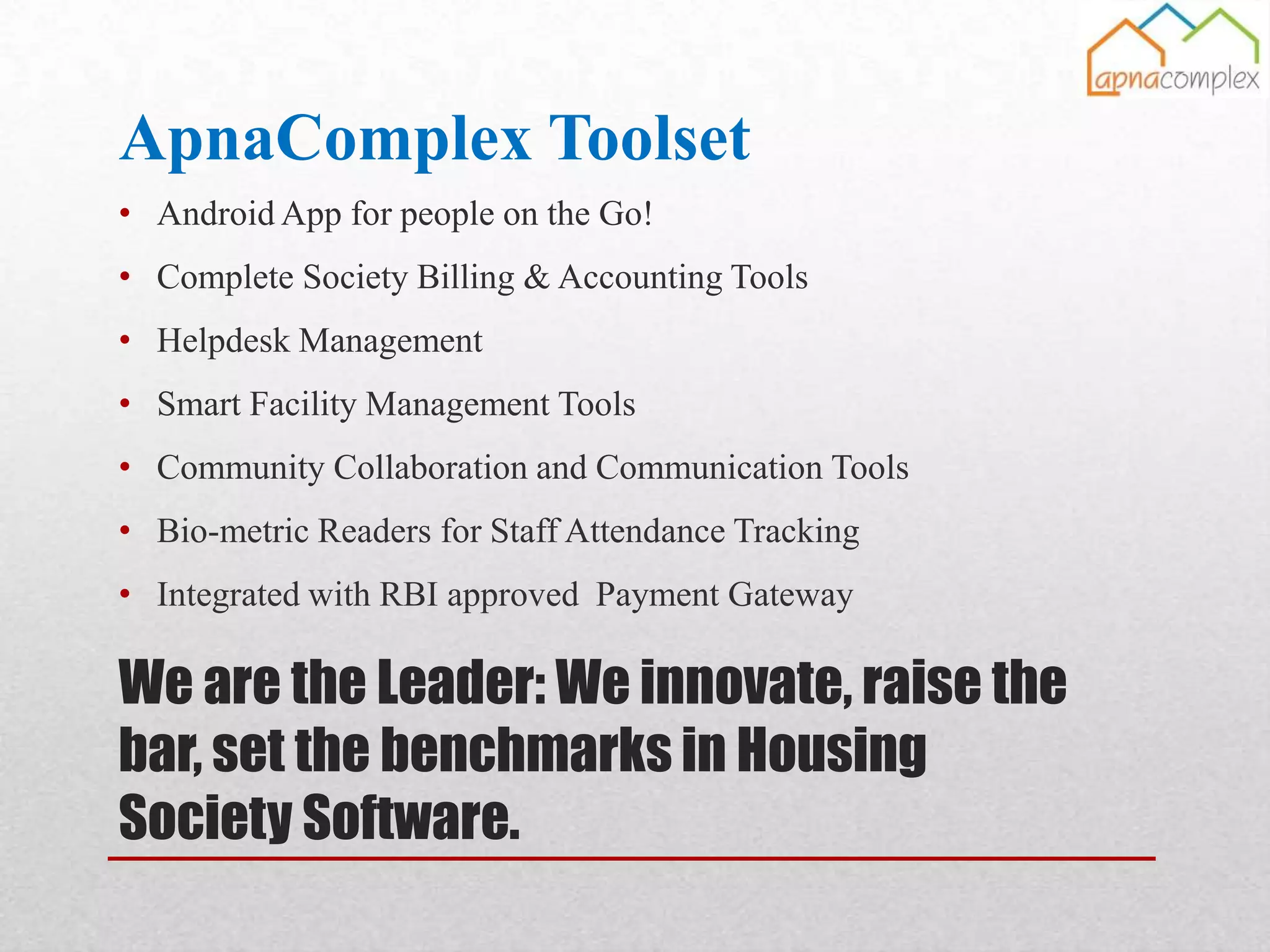 ApnaComplex Profile and Overview | PPTX