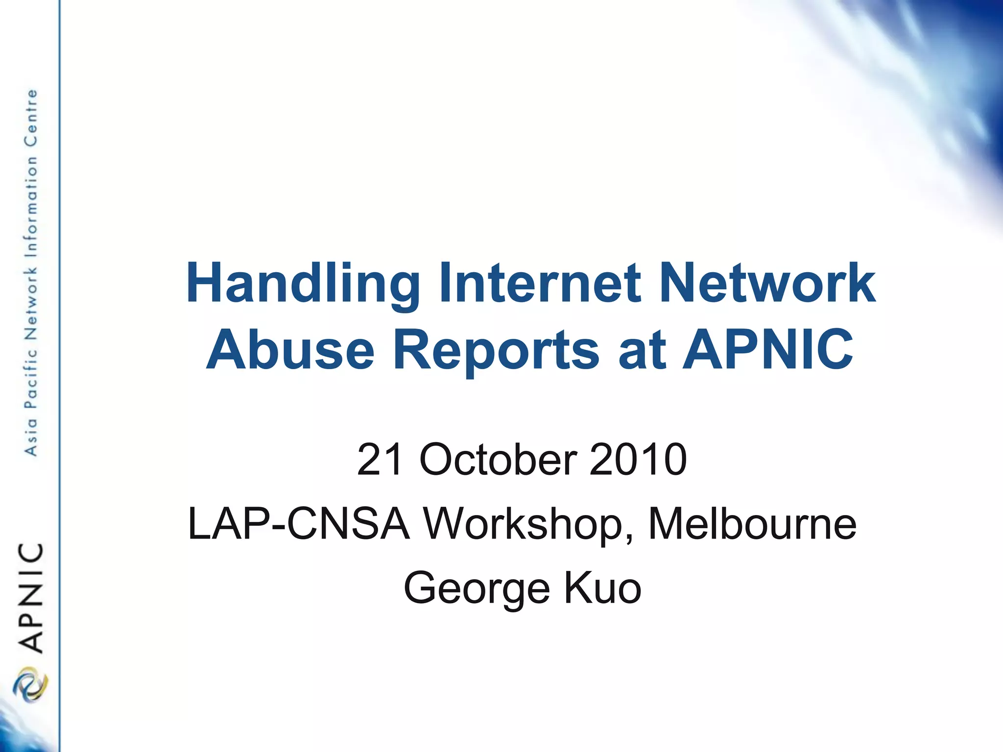 apnic handling-network-abuse | PDF