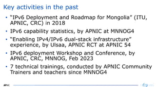 mnNOG 2023: State of IPv6 in Mongolia | PDF