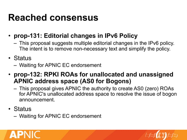 AFRINIC 31: APNIC Policy Proposals Update | PPT AFRINIC 31: APNIC Policy Proposals Update | PPT