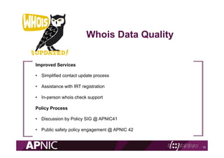 APNIC Update, APEC TEL 54 | PPT