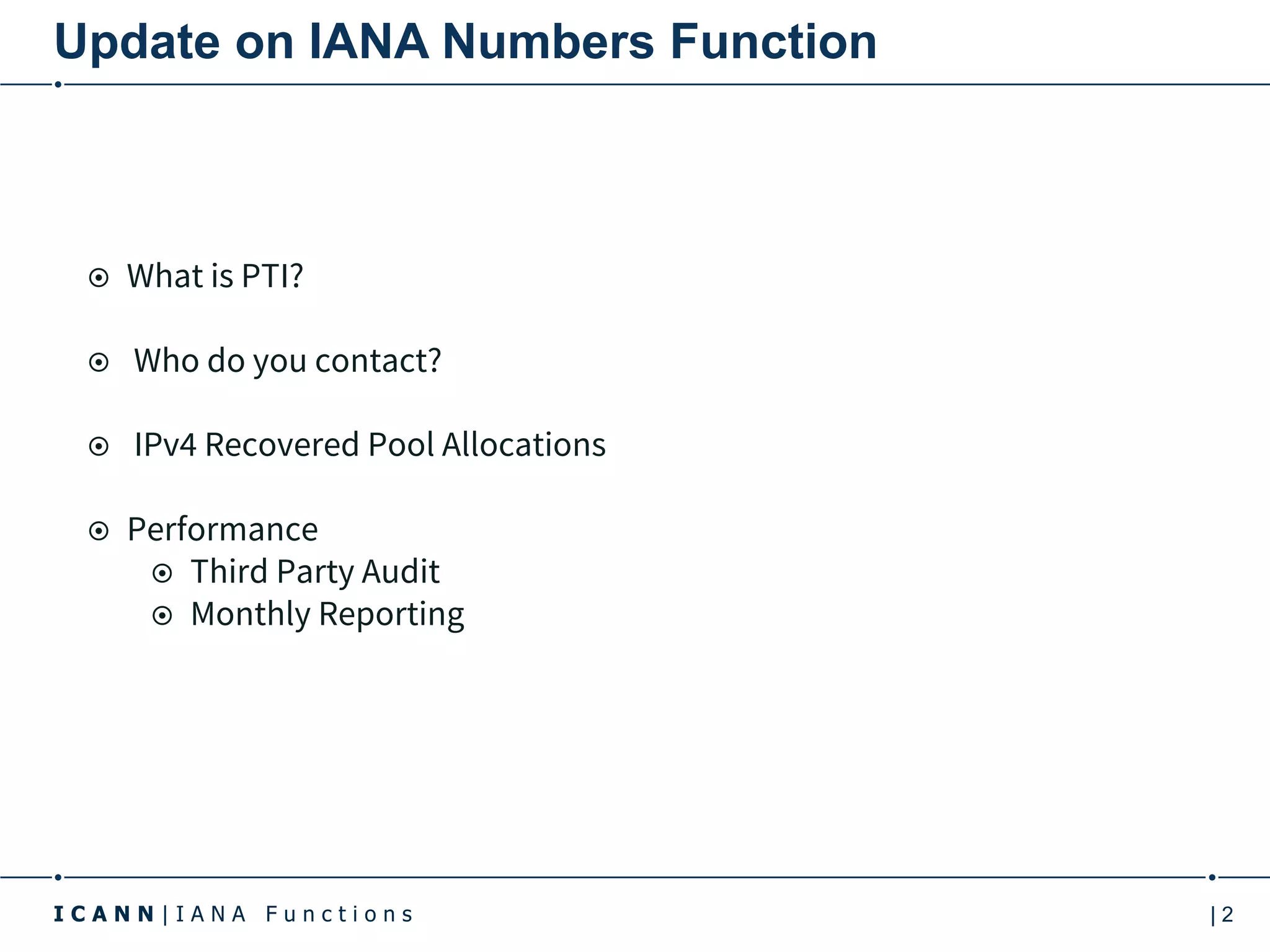 IANA Numbers Function Update | PPT