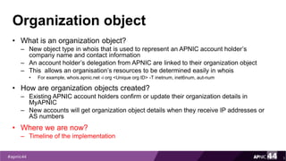 APNIC Whois Upgrade Update | PPTX