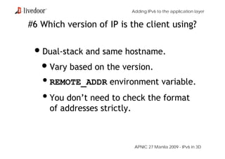 Adding IPv6 to the application layer | PPT | Computer Networking | Computing