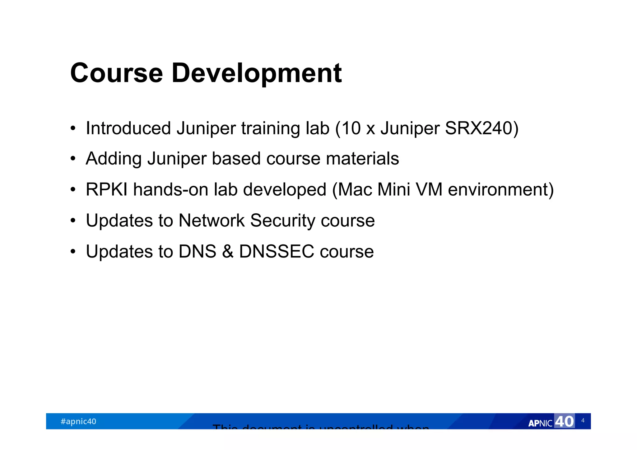APNIC Training update | PDF