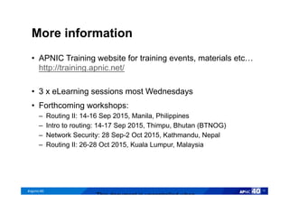 APNIC Training update | PPT