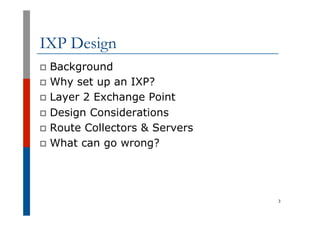 IXP Design and Operational BCP | PDF
