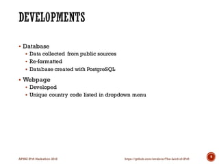 APNIC Hackathon The Lord of IPv6 | PDF