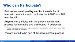 40th TWNIC Open Policy Meeting: APNIC PDP update | PPT | Free Download