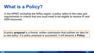 40th TWNIC Open Policy Meeting: APNIC PDP update | PPT