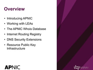 APNIC's role in stability and security - 4th APT Cybersecurity Forum | PDF