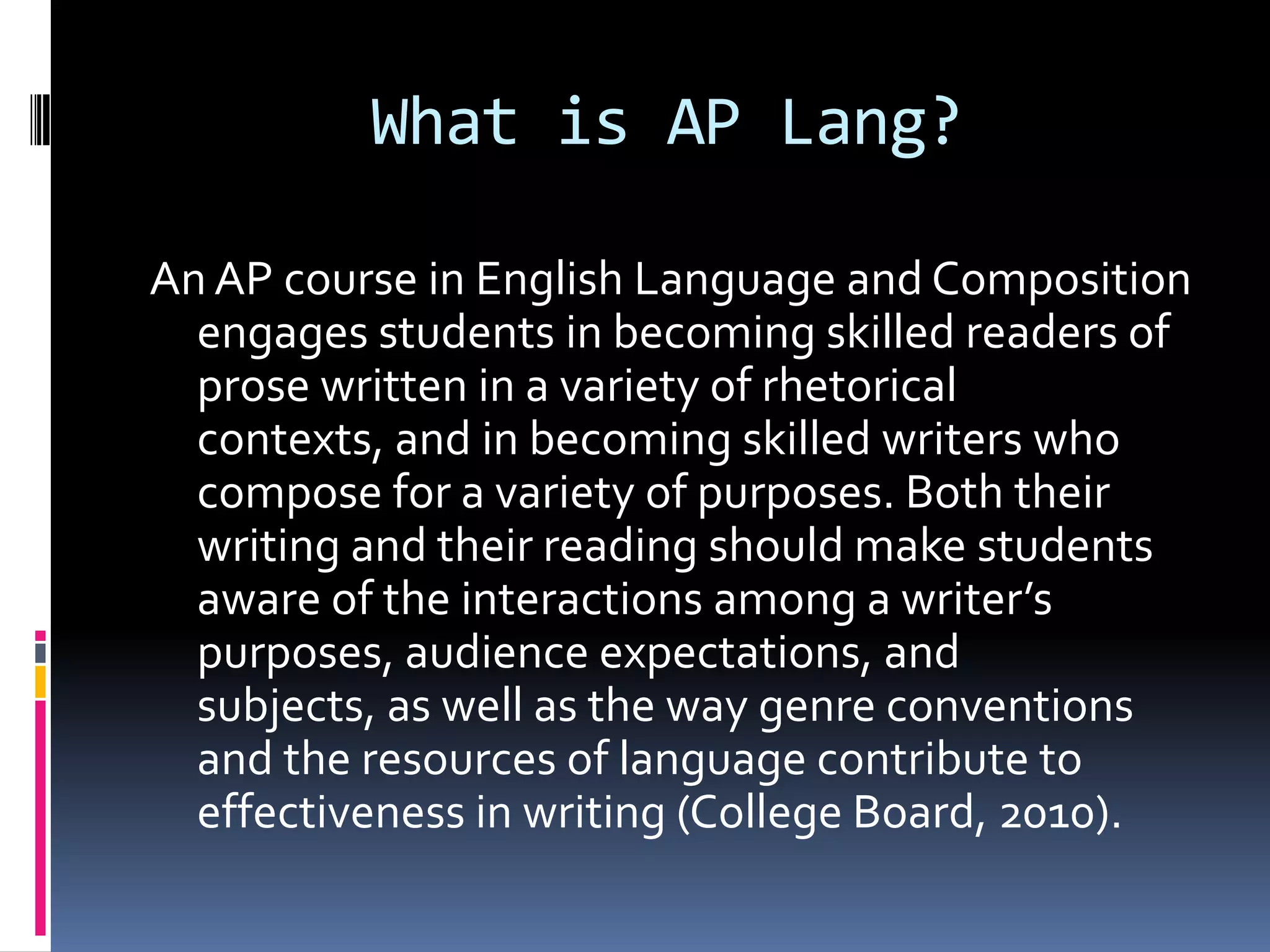 Don't Say We Didn't Warn You: AP Lang Info | PPT