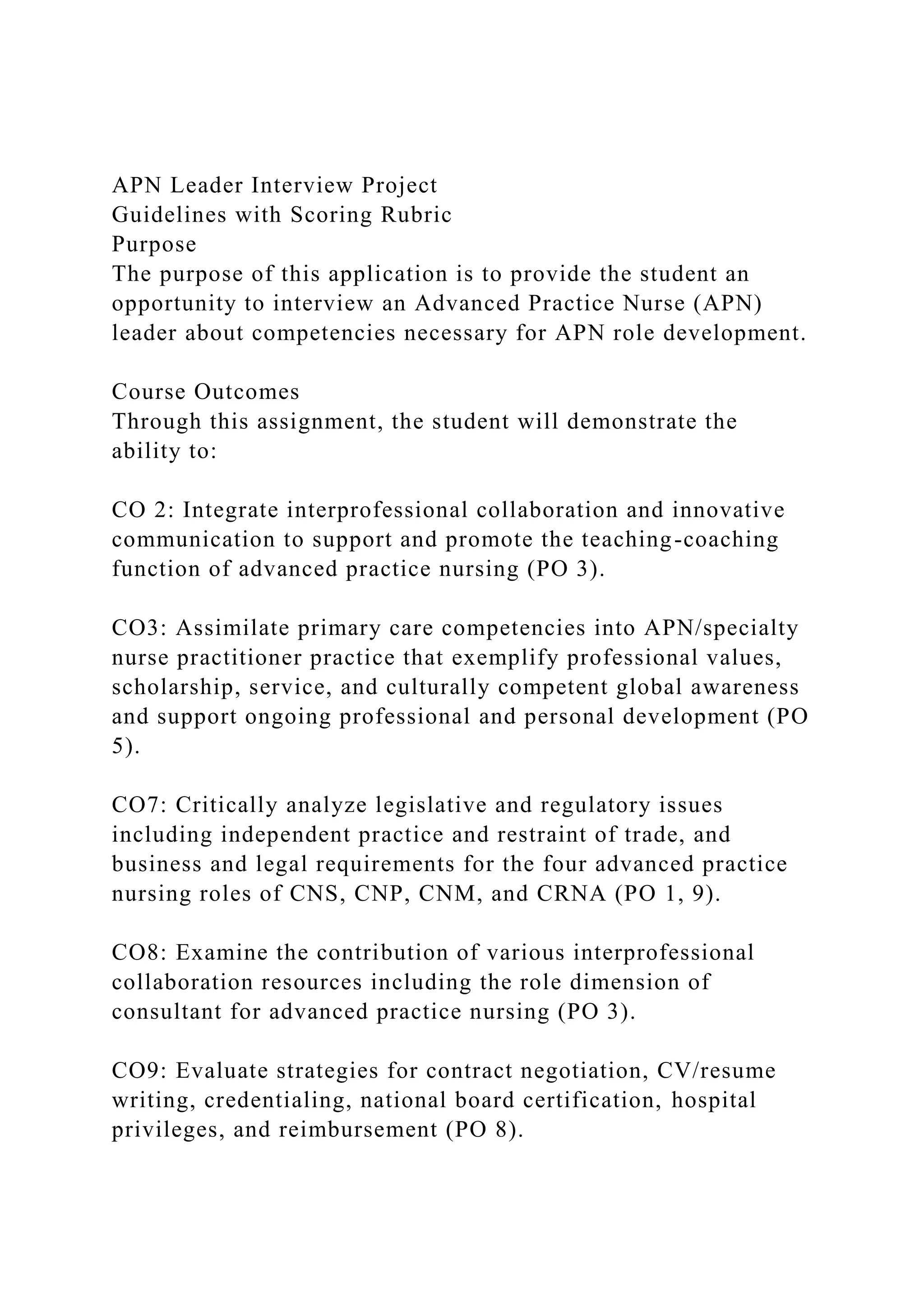 APN Leader Interview ProjectGuidelines with Scoring RubricPurp.docx