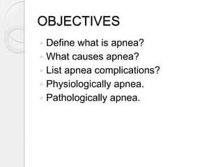 Apnoea (sleep apnea) | PPTX