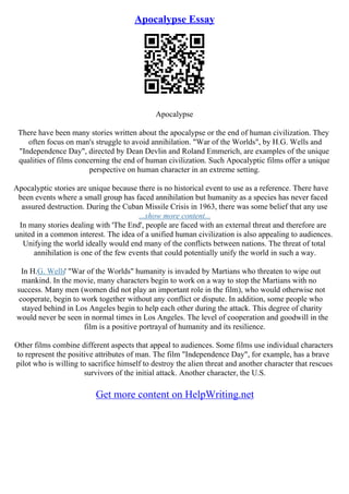 Apocalypse Now Essay | PDF