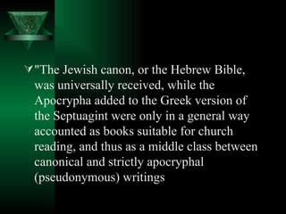 Apocrypha And Biblical Interpretation | PPT