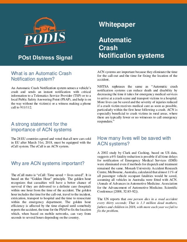 Whitepaper Automatic Crash Notification Systems
