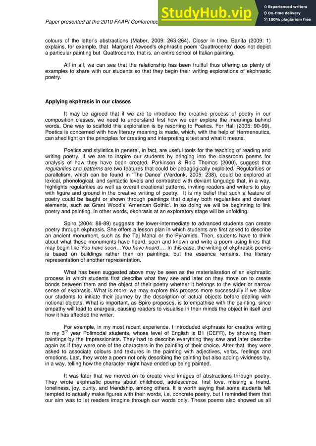 A Poem Is Like A Picture. Creative Writing Through Paintings | PDF ...