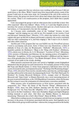 A Poetry Program For The Very Elderly Narrative Perspective On One ...