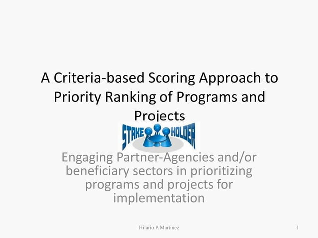 Program-Project Priority Rating and Ranking System | PPT