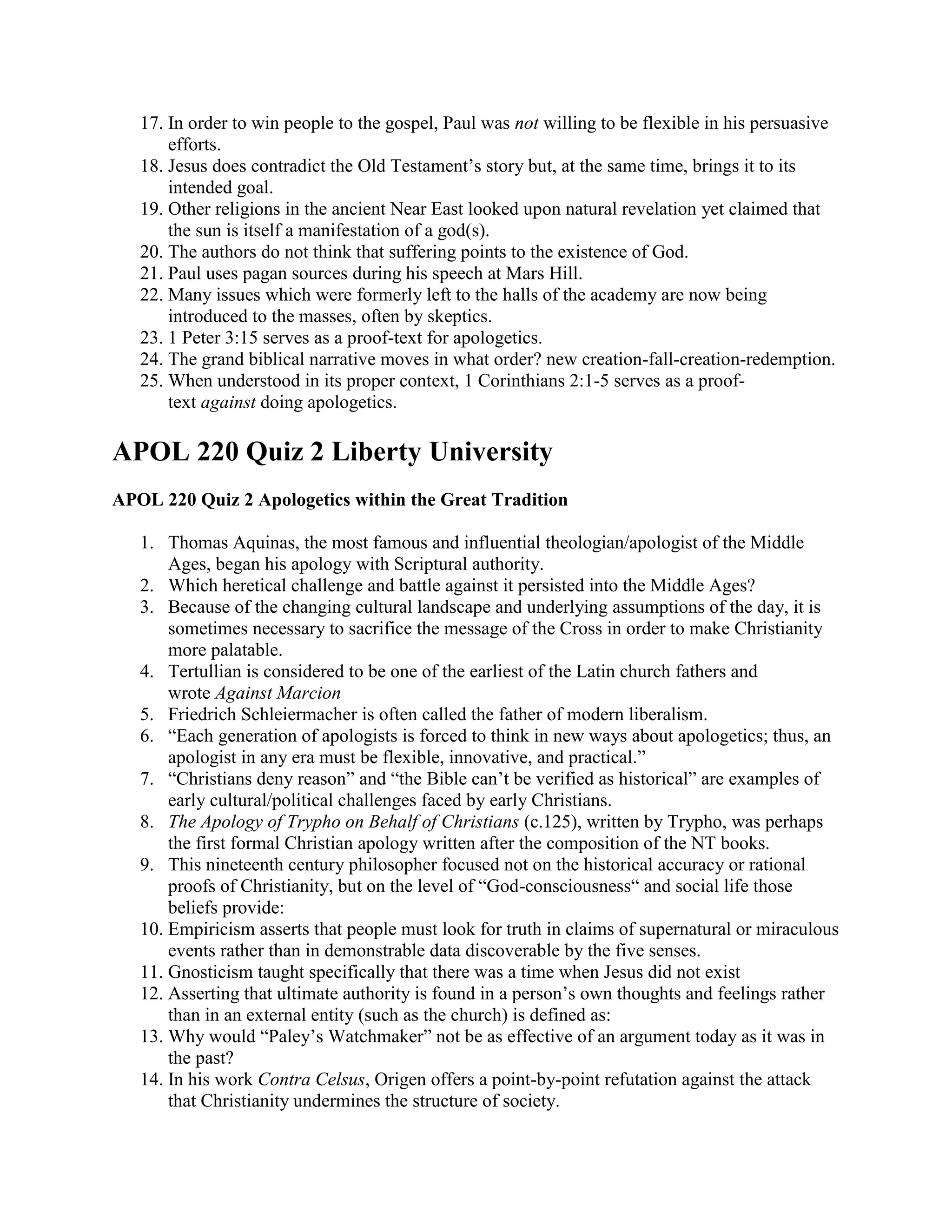 APOL 220 Quiz 1,2,3,4 Liberty University.docx