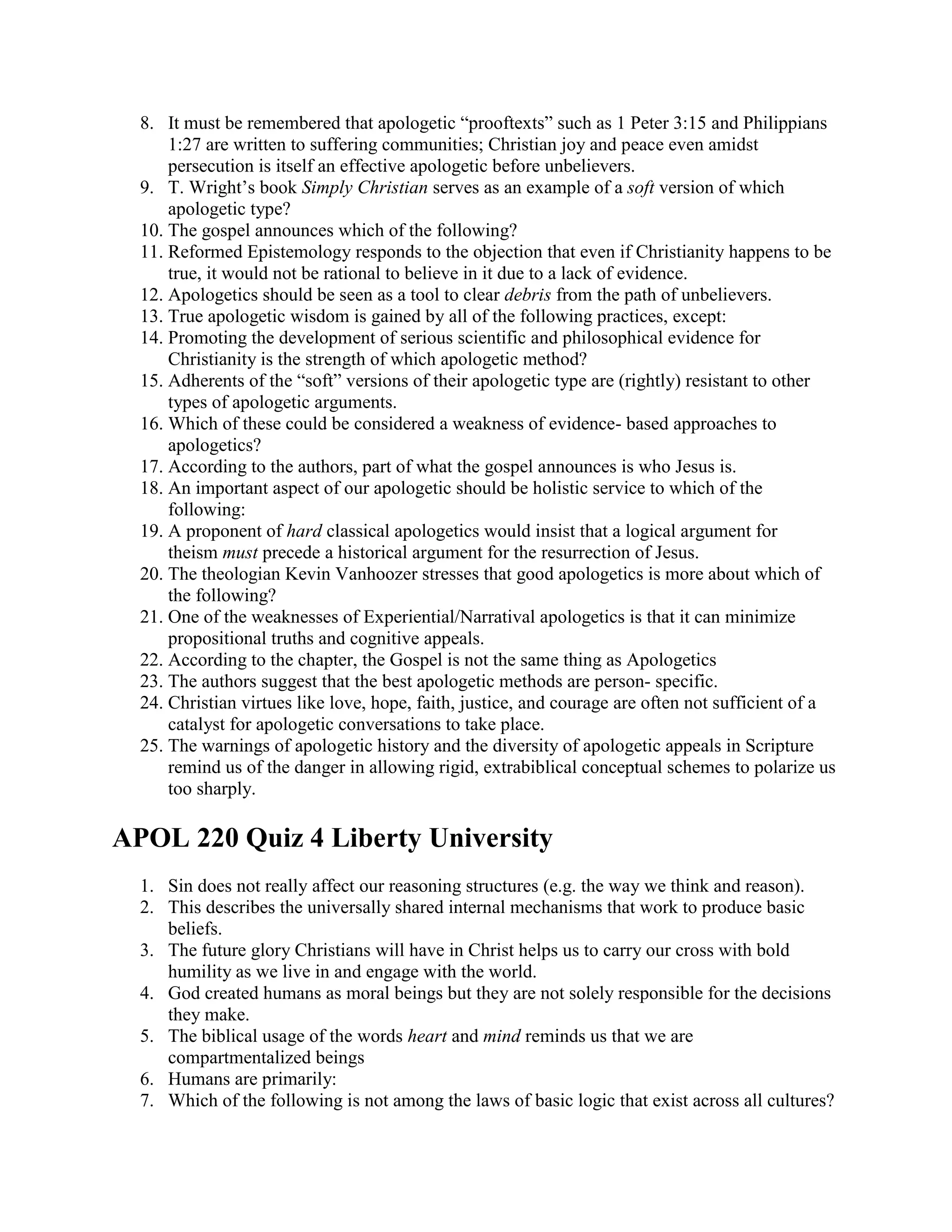 APOL 220 Quiz 1,2,3,4 Liberty University.docx
