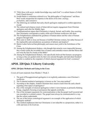APOL 220 Quiz 1,2,3,4 Liberty University.docx