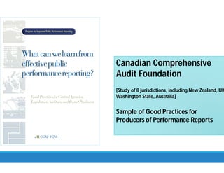 Performance Reporting Framing and Conveying the Performance Story | PDF