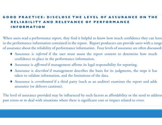 Performance Reporting Framing and Conveying the Performance Story | PPT