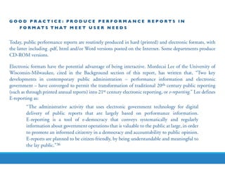 Performance Reporting Framing and Conveying the Performance Story | PPT