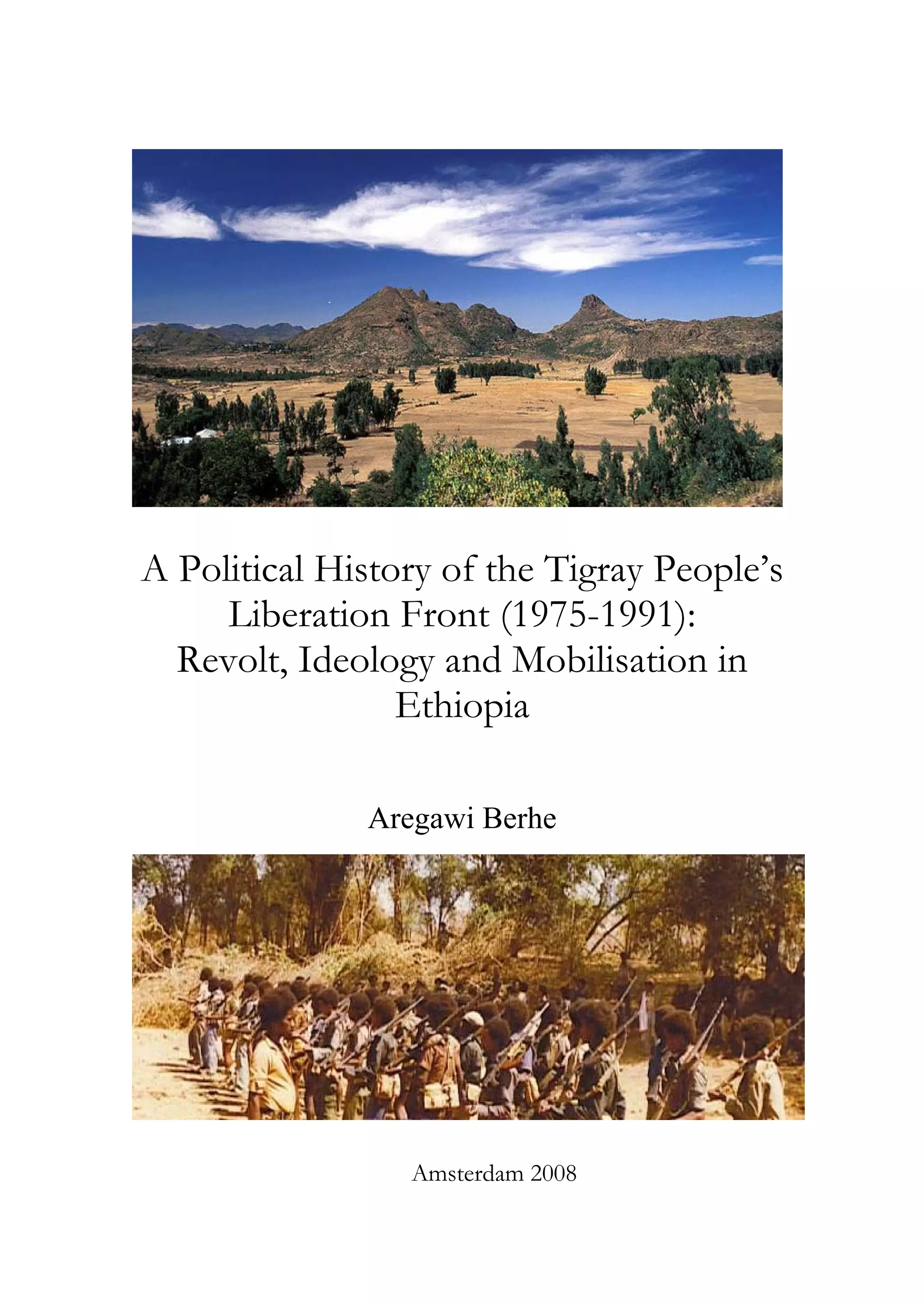 A political history of the tigray people’s 1975 1991 | PDF