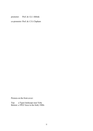 A political history of the tigray people’s 1975 1991 | PDF