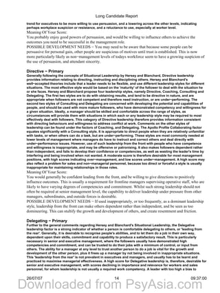 Apollo Development Personality Report | PDF