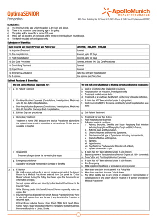 Apollo Munich Optima Senior Prospectus | PDF