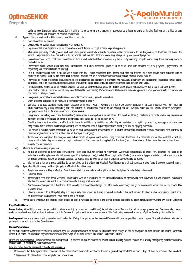 Apollo Munich Optima Senior Prospectus