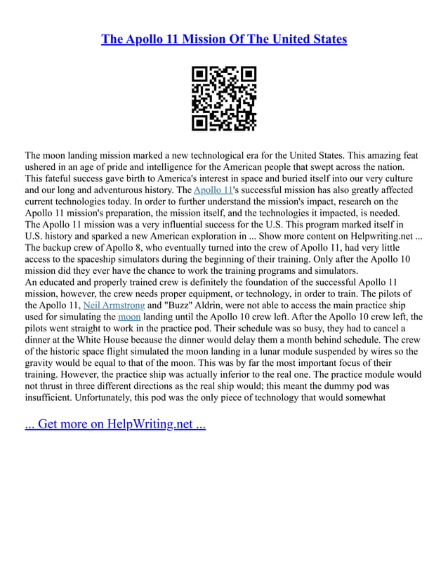 Apollo 11 Essay | PDF