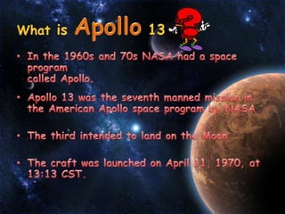 Apollo 13 Objective
