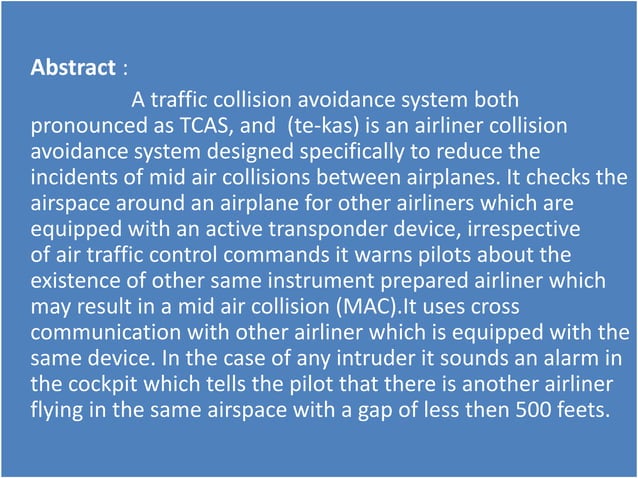 Traffic Collision Avoidance System | PPTX