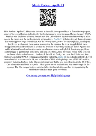 Apollo 13 Essay | PDF