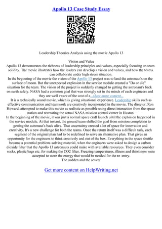 Apollo 13 Essay | PDF
