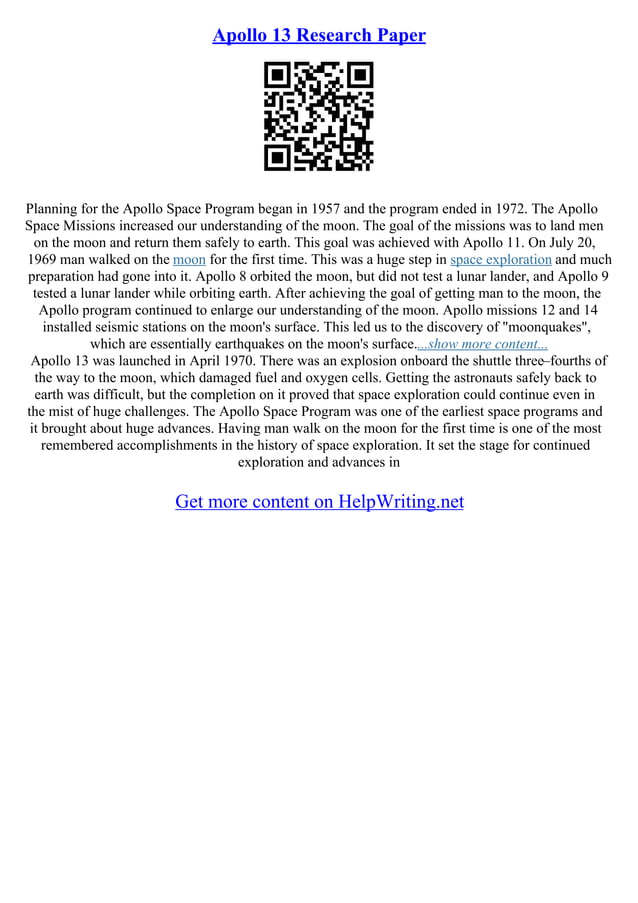 Apollo 13 Essay | PDF
